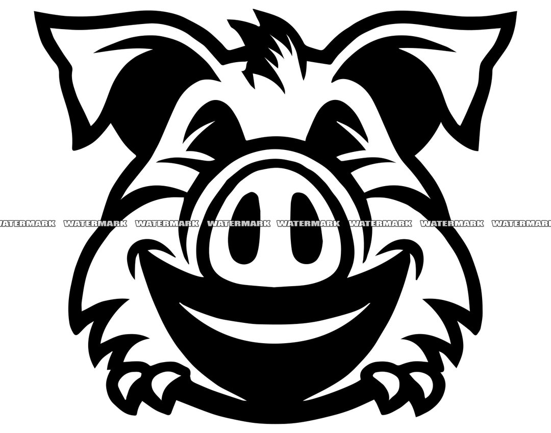 Pig Face SVG 1 Pig Face Cut File Pig Face DXF Pig Face - Etsy