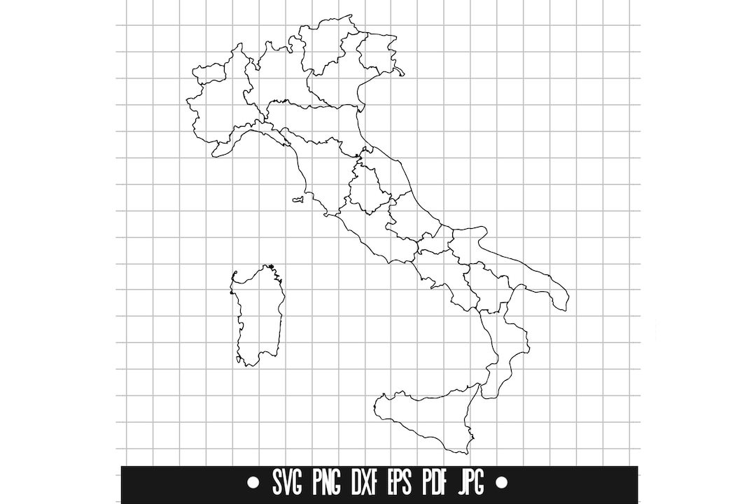 Italy Map SVG, Italy Map Cut File, Italy Map DXF, Italy Map PNG, Italy ...