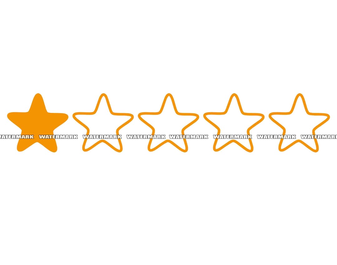 One Star Review SVG Plotterdatei DXF PNG Clipart Silhouette - Etsy.de
