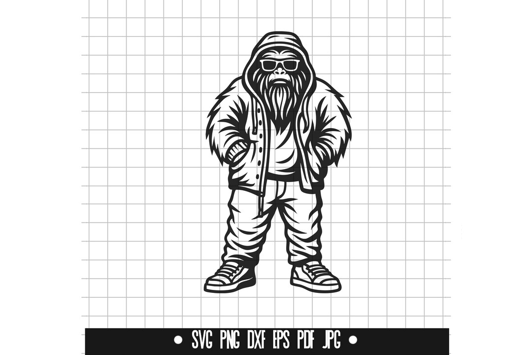 Yeti SVG, Urban Monster DXF, Cool Yeti PNG, Yeti Cut File, Clipart ...