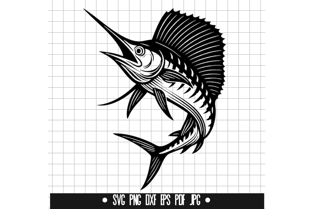 Swordfish Svg, Marlin Svg, Ocean Fish Svg, Fishing Svg, Saltwater Fish ...