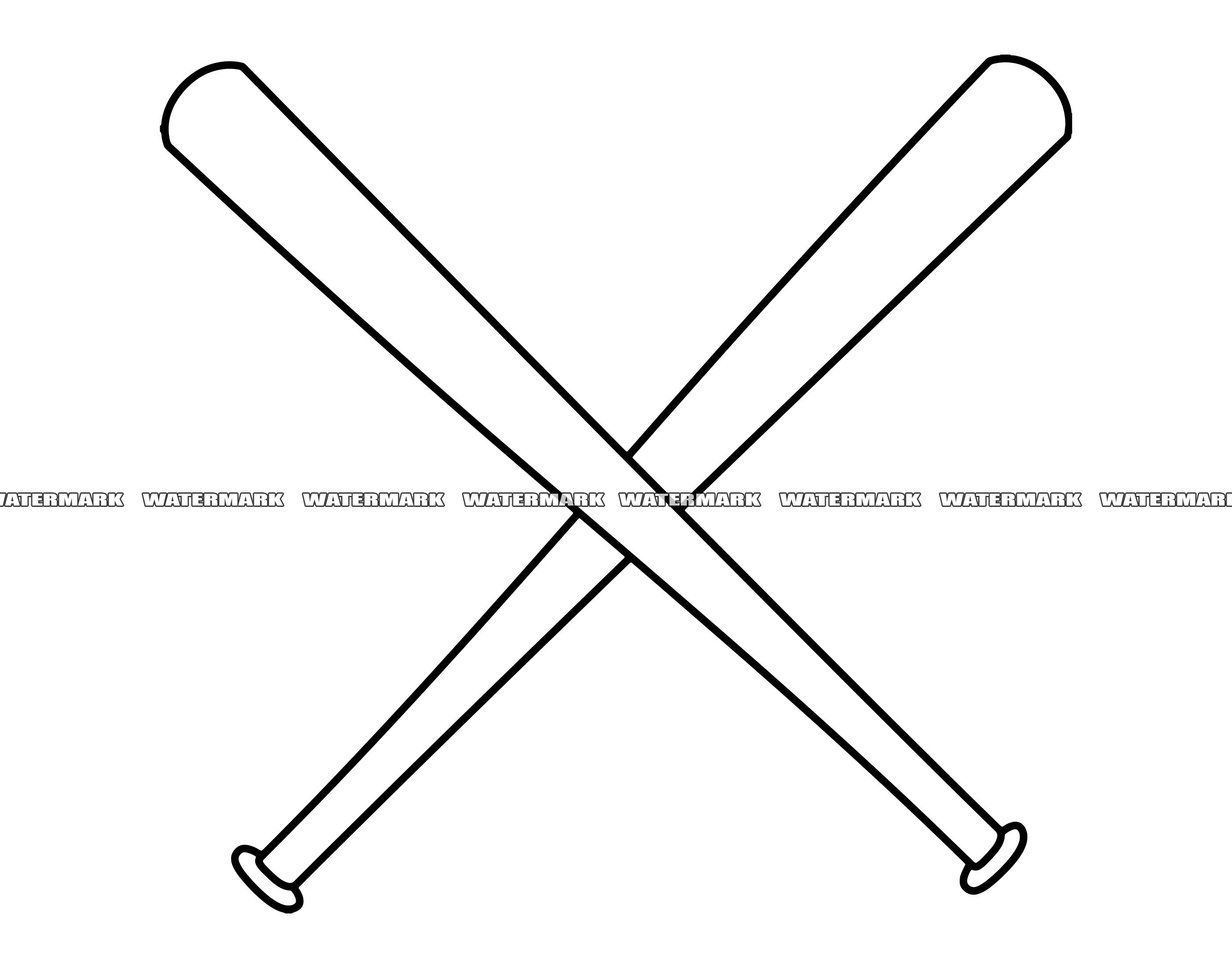 Crossed Baseball Bats SVG, Crossed Baseball Bats Cut File, Crossed ...