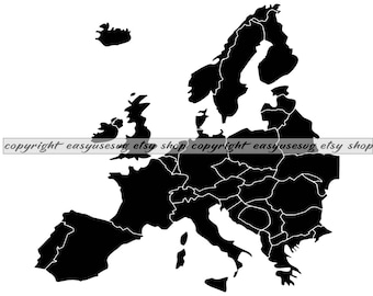 Map of Europe Svg - Etsy