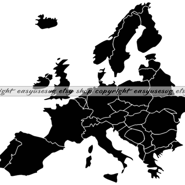 Map of Europe - Etsy