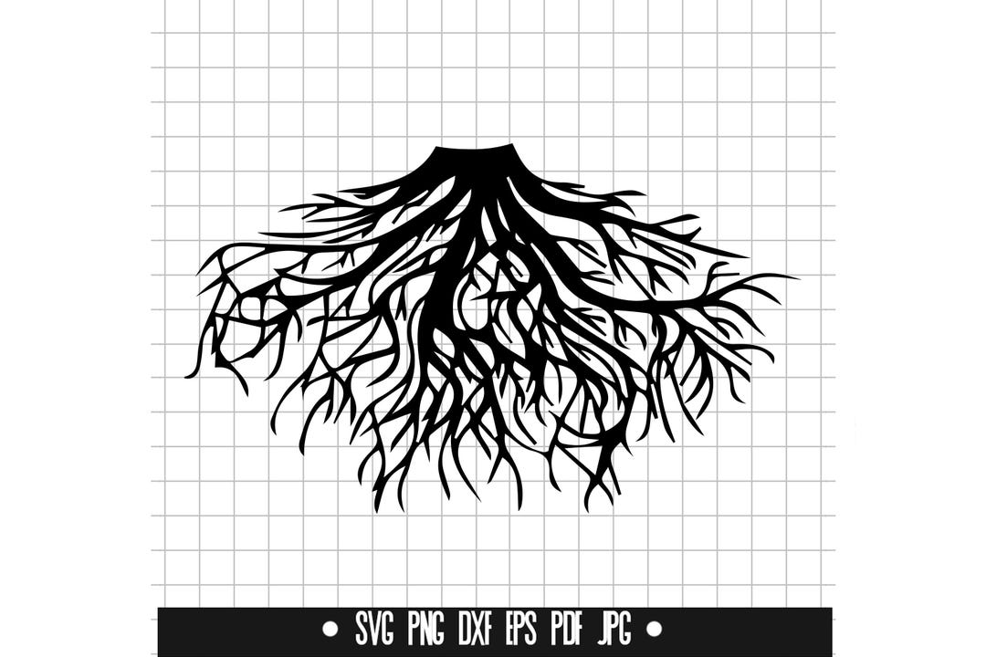 Tree Roots SVG, Roots DXF, Tree Base PNG, Cut File, Clipart, Silhouette ...