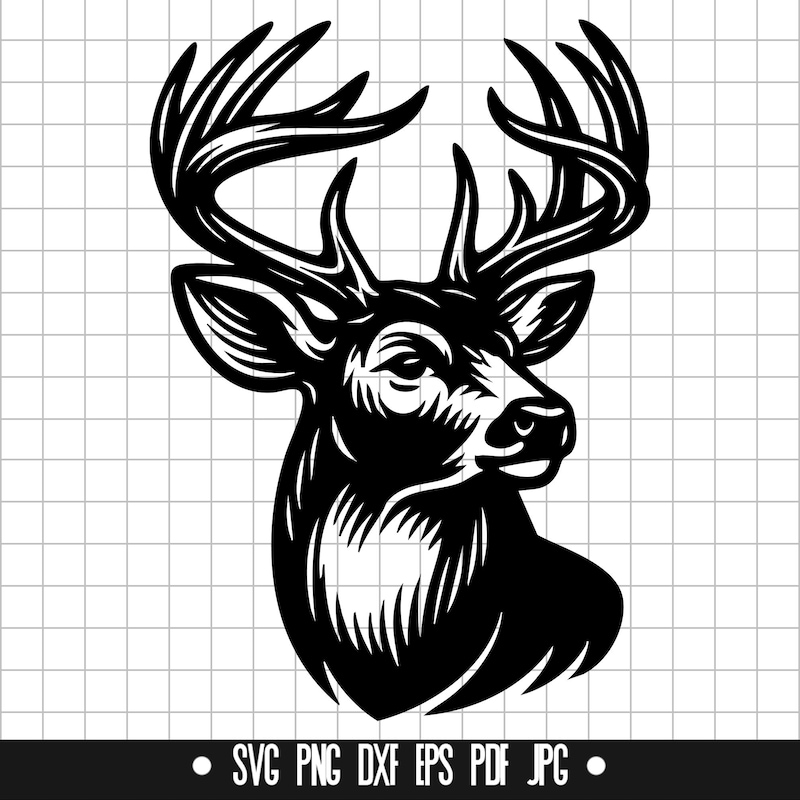 Deer Head Svg - Etsy