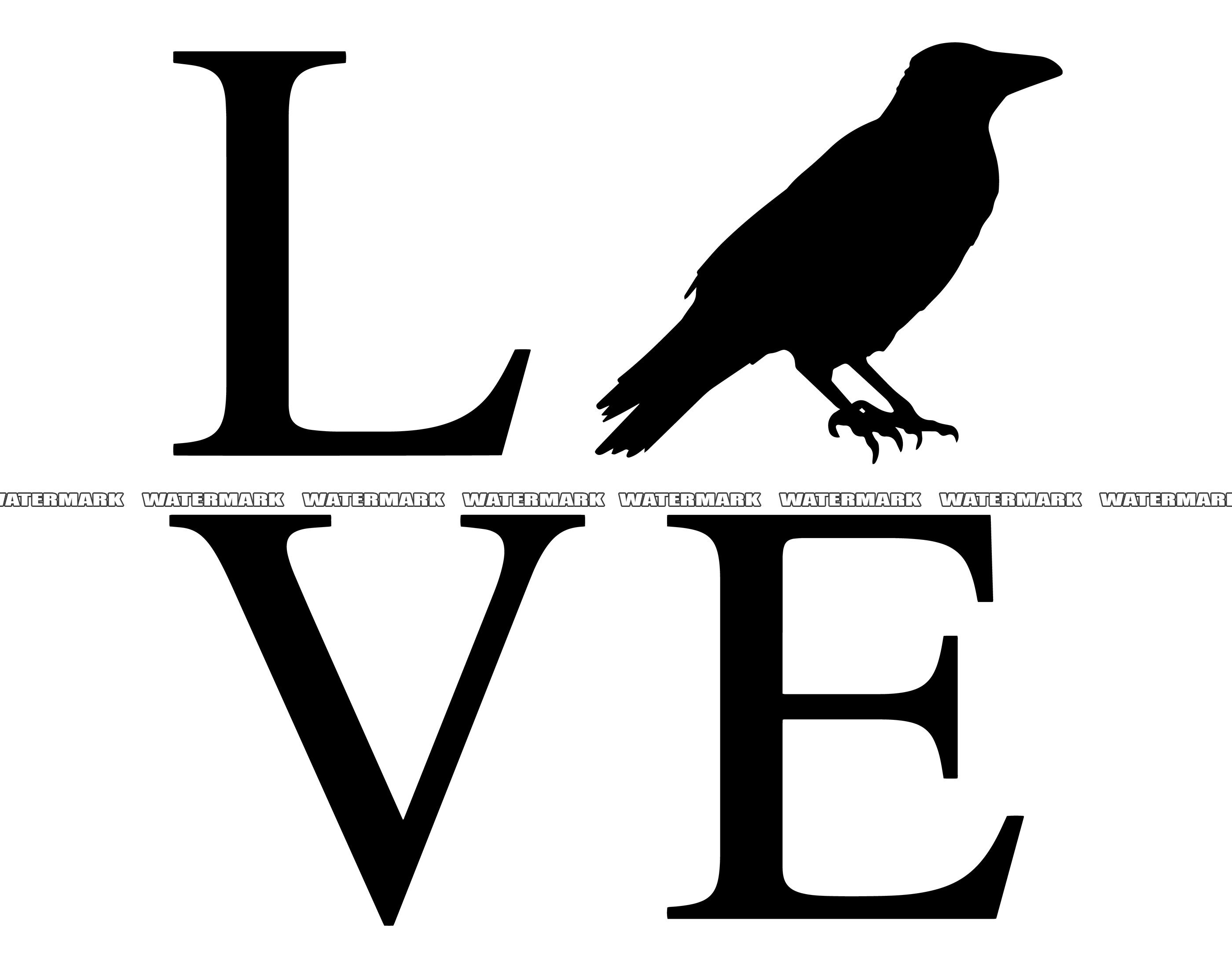 Love Crow SVG Love Crow Cut File Love Crow DXF Love Crow - Etsy