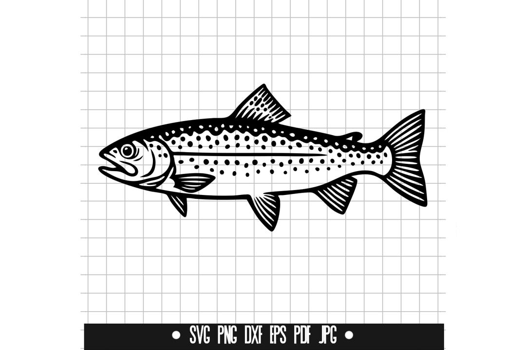 Rainbow Trout SVG, Trout DXF, Trout PNG, Trout Cut File, Clipart ...