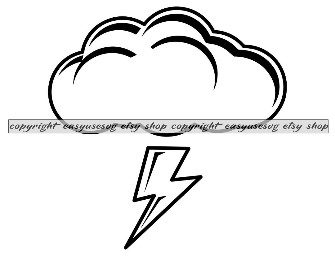 Thunder Cloud SVG, Thunder Cloud DXF, Thunder Cloud PNG, Thunder Cloud ...