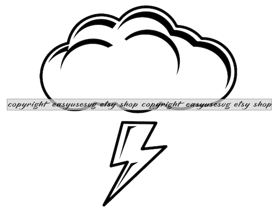 Thunder Cloud SVG Thunder Cloud DXF Thunder Cloud PNG | Etsy