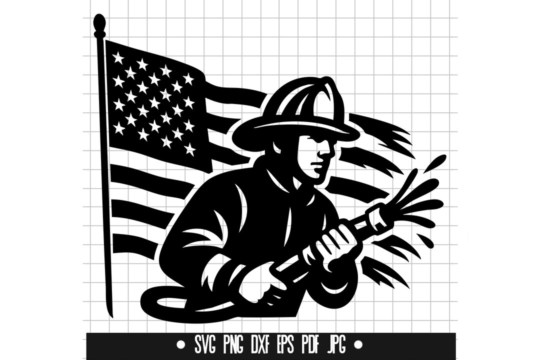 Fireman Hose SVG, Firefighter DXF, Fireman PNG, Cut File, Clipart ...