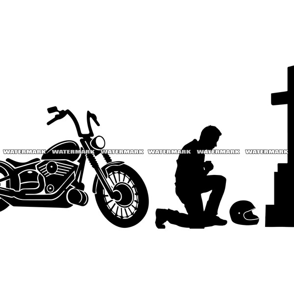 Motorcycle With Praying Cross - Etsy