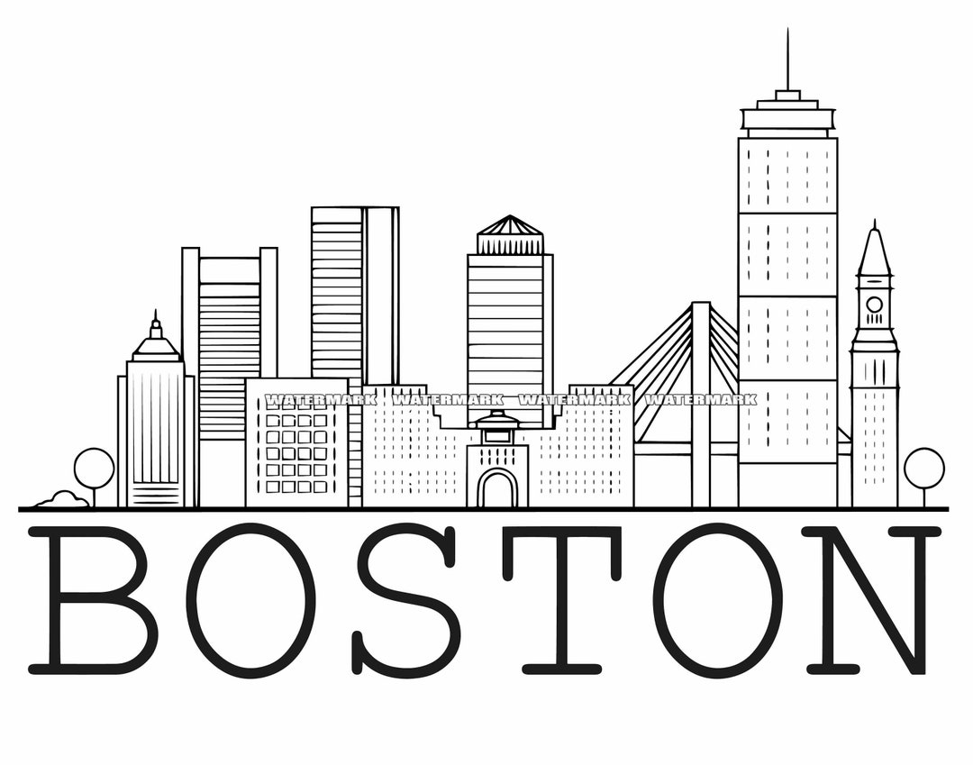 Boston Skyline SVG, Boston Svg, Boston Skyline Cut File, Boston Skyline ...