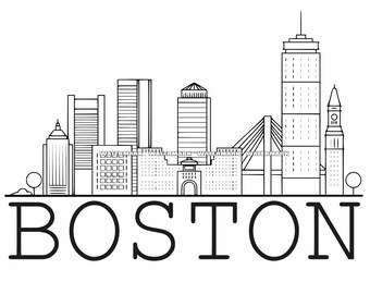 Boston Skyline Svg - Etsy UK