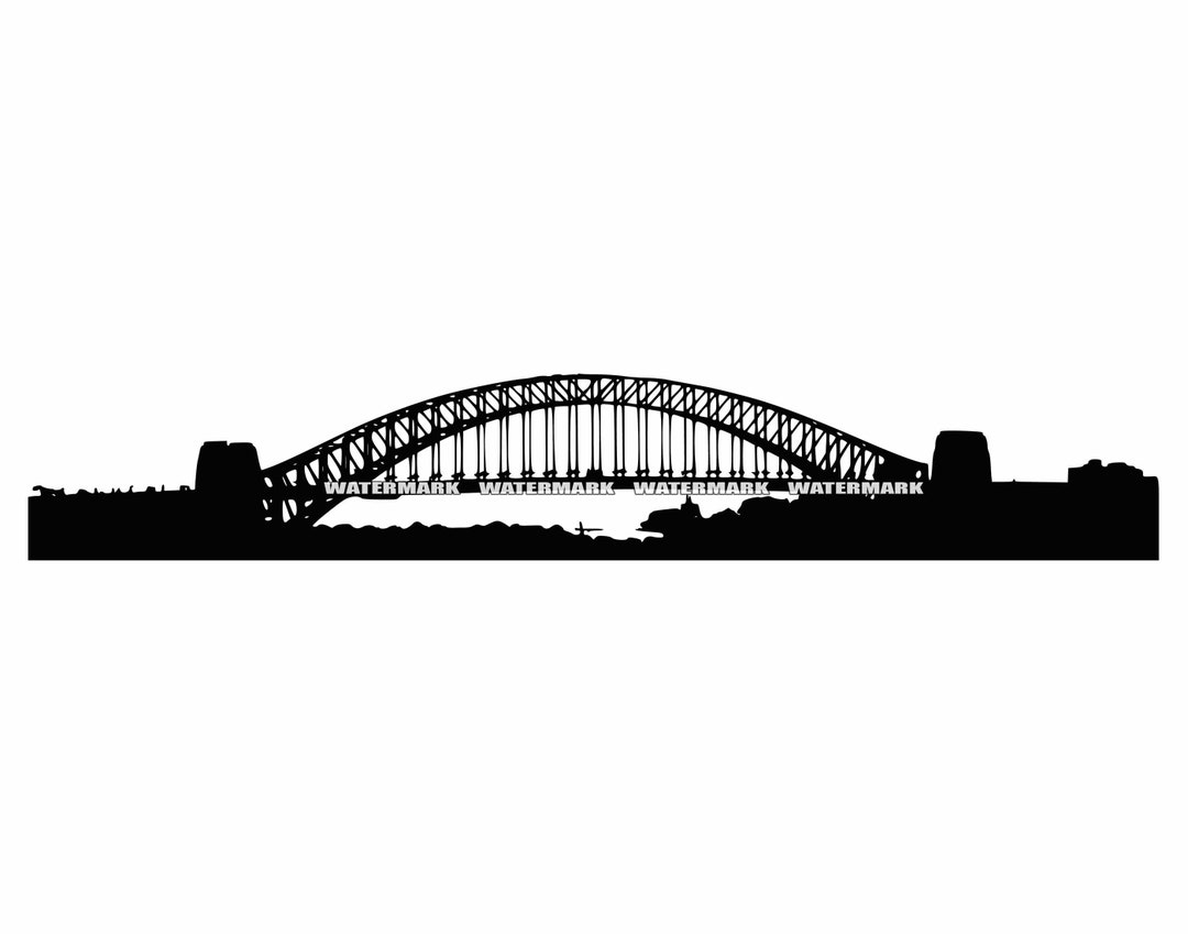 Sydney Harbour Bridge SVG Cut File, DXF, PNG, Clipart, Silhouette ...