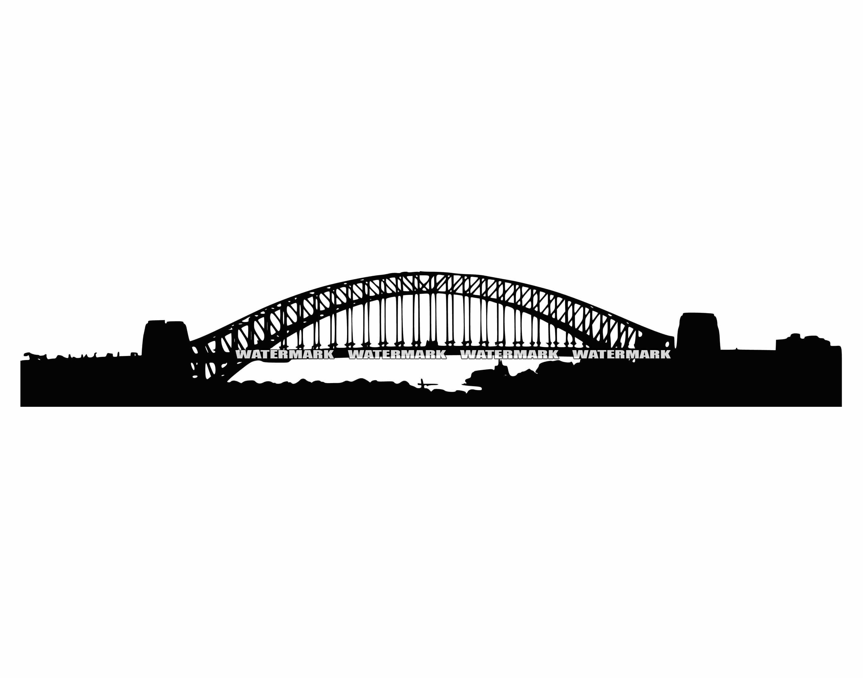 Sydney Harbour Bridge SVG Cut File DXF PNG Clipart - Etsy Australia