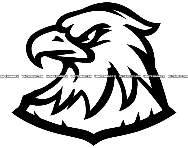 Eagle Face Mascot SVG 1 Eagle Face Mascot Cut File Eagle - Etsy
