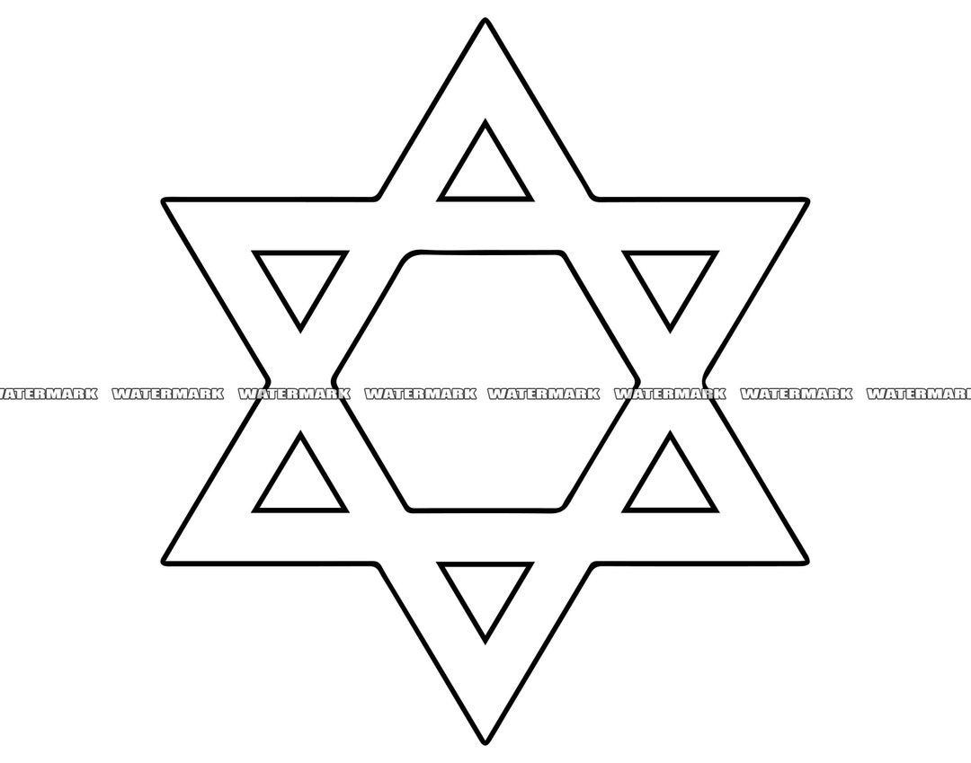 Star of David Outline SVG Cut File DXF PNG Clipart Silhouette Cricut ...