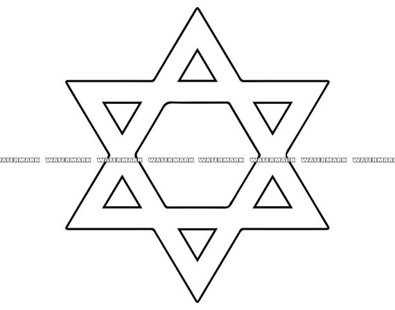 Star of David Outline SVG Cut File DXF PNG Clipart Silhouette - Etsy UK