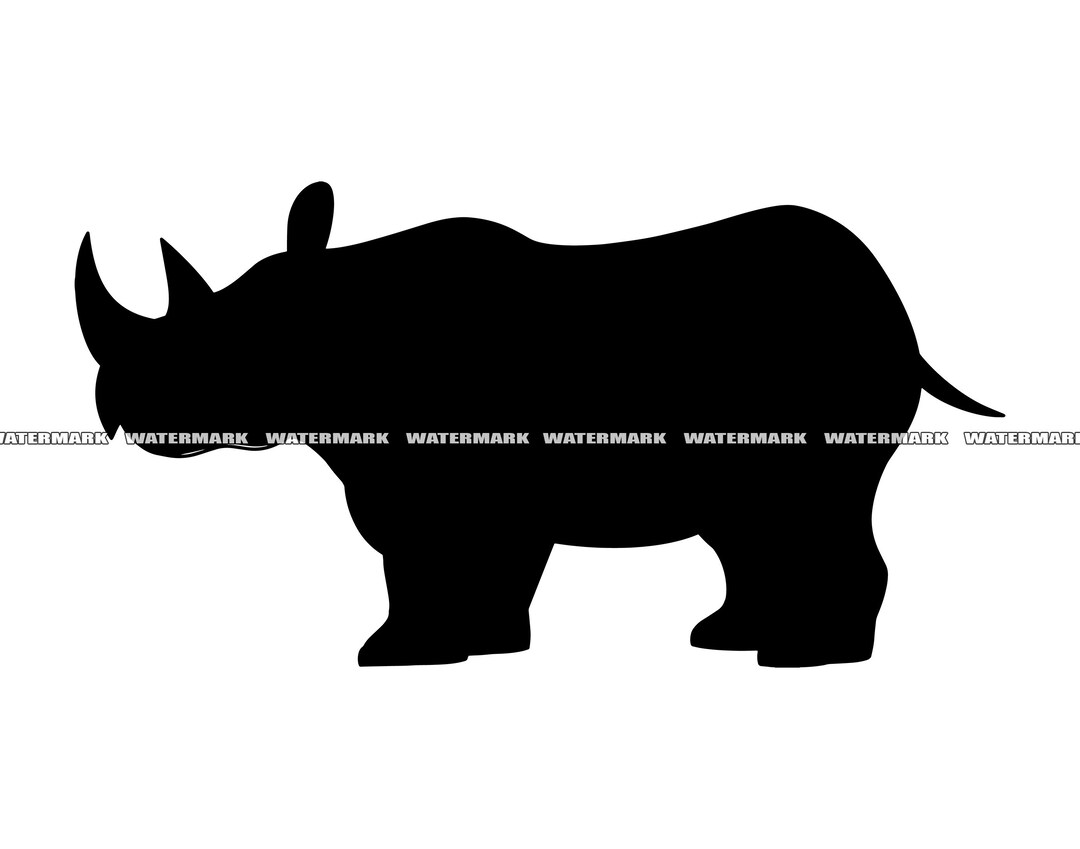Rhino SVG Cut File DXF PNG Clipart Silhouette Cricut - Etsy