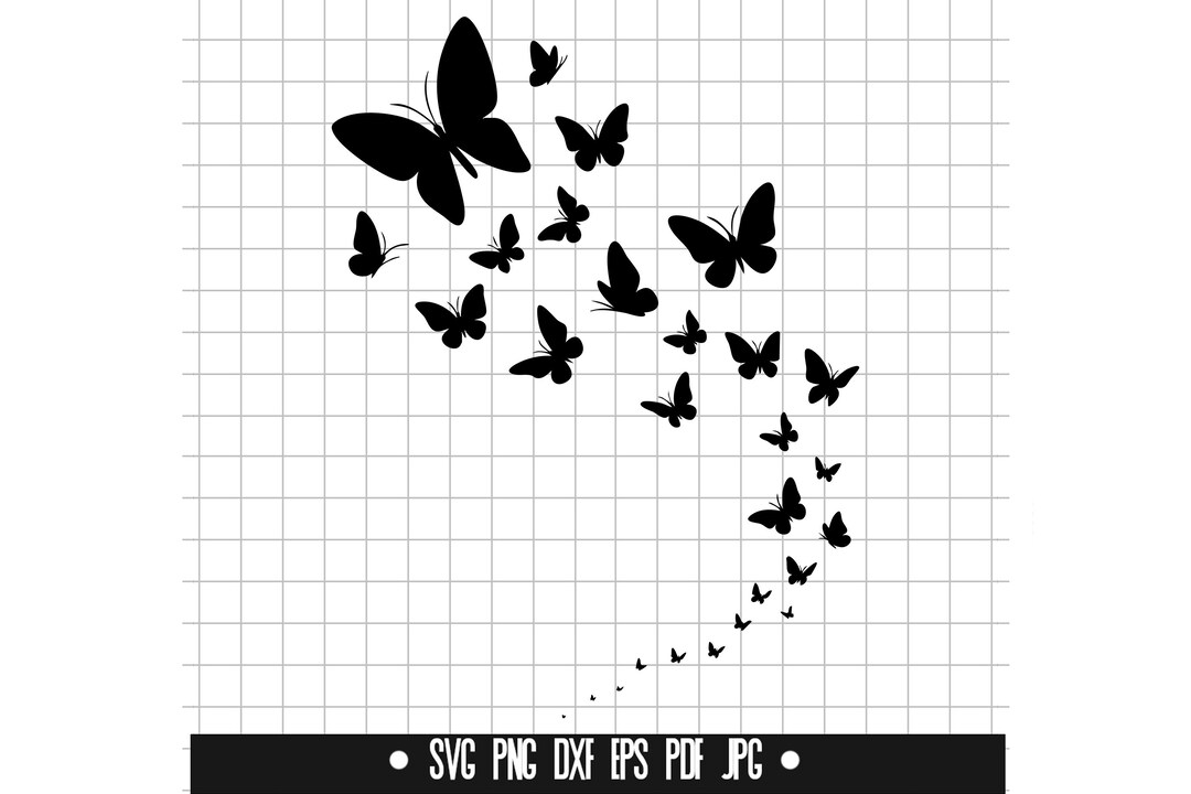 Butterfly Trail Svg, Butterfly Flight Svg, Swirling Butterflies Svg ...