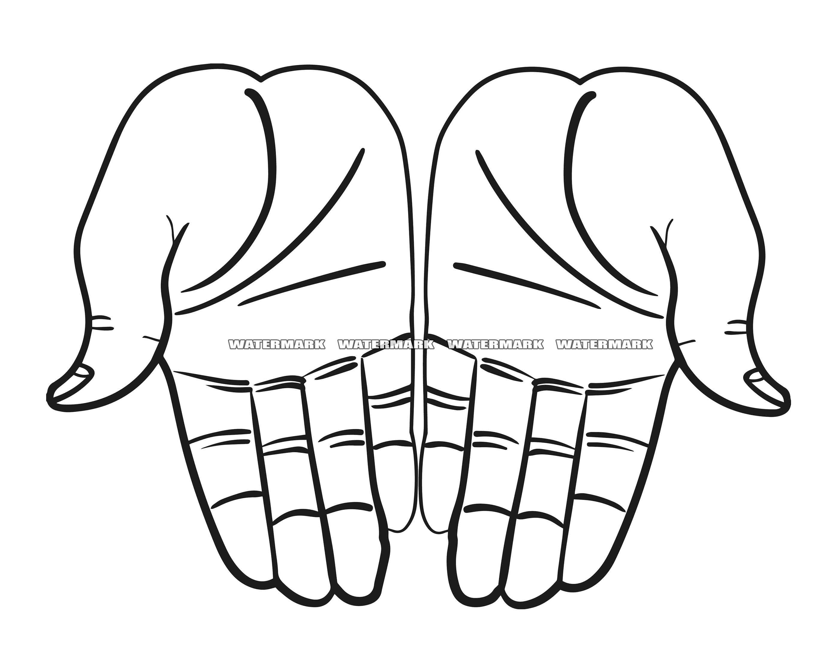 Open Hand Line Drawing
