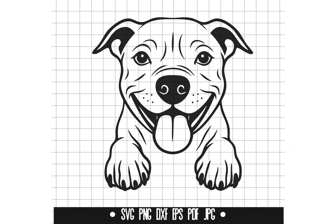 Pitbull SVG, Dog Face DXF, Pitbull PNG, Dog Cut File, Clipart, Digital ...