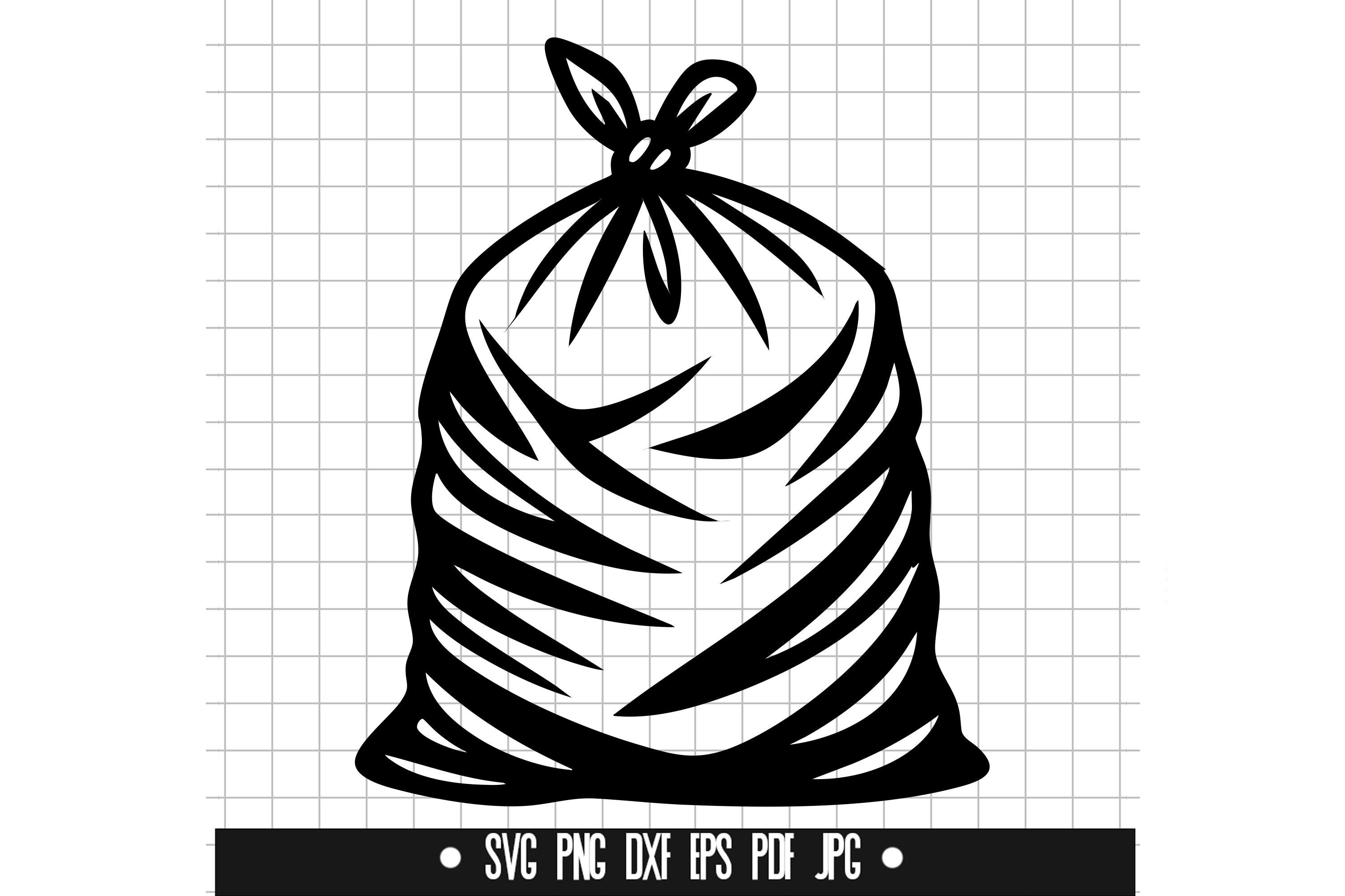 Trash Bag SVG, Trash Bag DXF, Trash Bag PNG, Garbage Cut File, Clipart ...