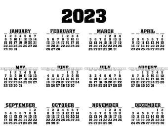 2023 Calendar Clipart - Etsy UK