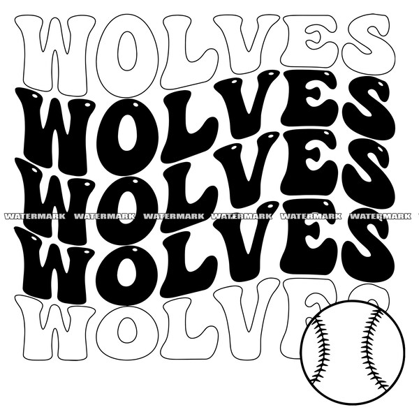 Wolves Baseball Svg - Etsy