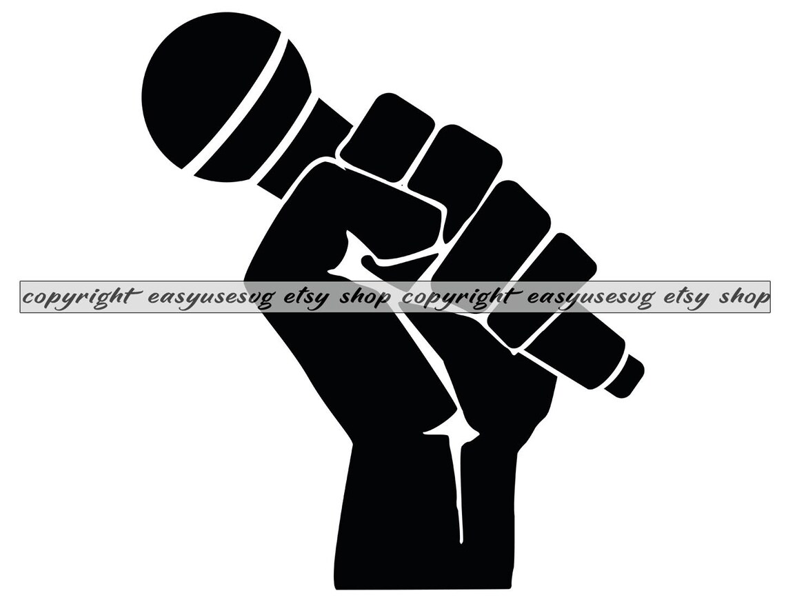 Microphone in Fist SVG Microphone in Fist DXF Microphone in - Etsy