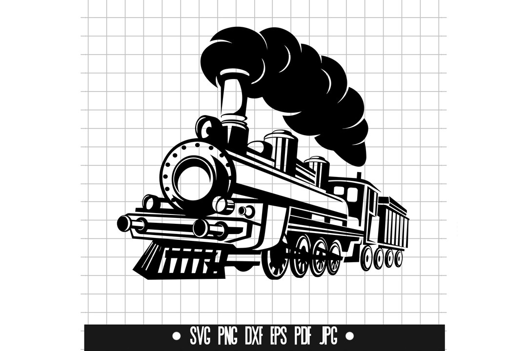 Train SVG, Steam Engine DXF, Locomotive PNG Cut File, Clipart ...