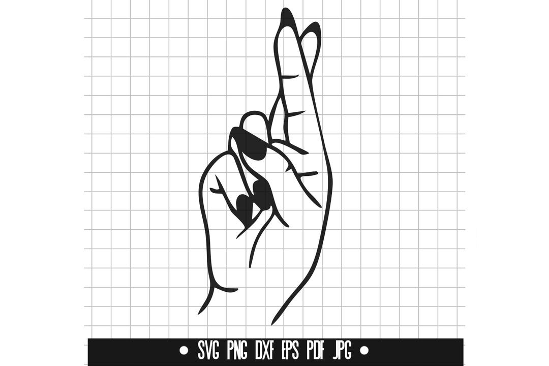 Fingers Crossed SVG, Hand Sign DXF, Fingers PNG, Hand Cut File, Clipart ...