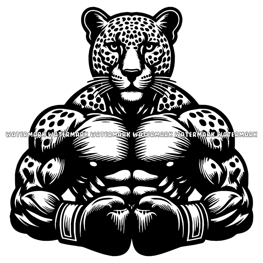 Cheetah Boxing Gloves SVG, Cheetah DXF, Cheetah PNG, Cheetah Cut File ...