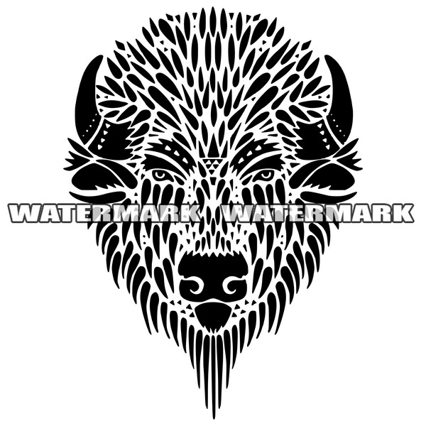 Buffalo Face Svg - Etsy