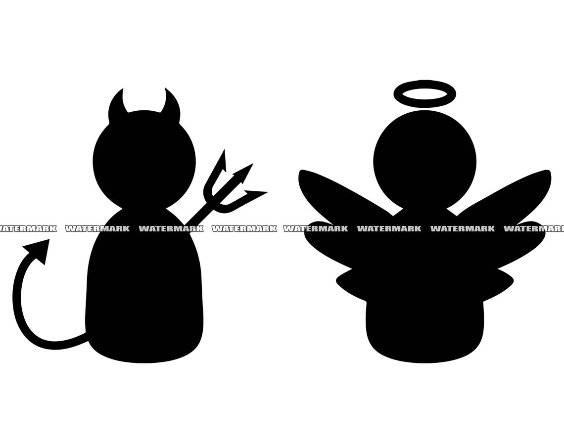 Angel Svg Demon Svg Angel and Demon SVG Angel and Demon Cut - Etsy UK