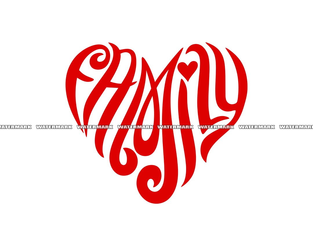 Family Heart Shape SVG, Family Heart Shape Cut File, Family Heart Shape ...