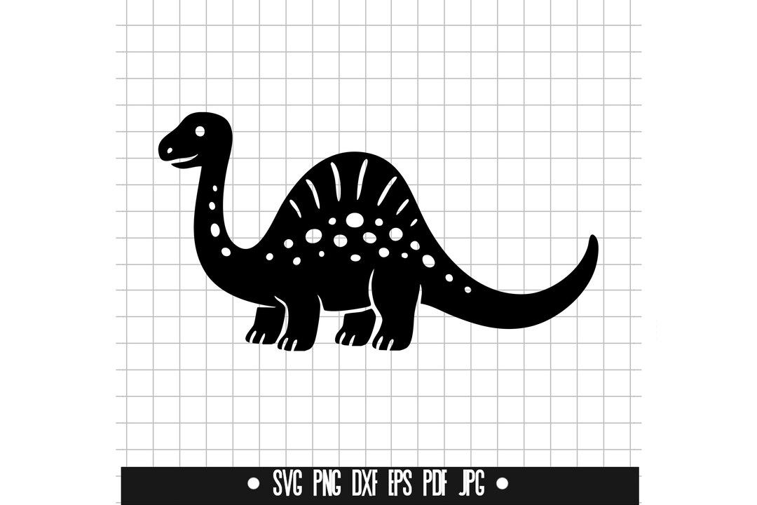 Brontosaurus SVG, Dinosaur DXF, Bronto PNG, Dinosaur Cut File, Clipart ...