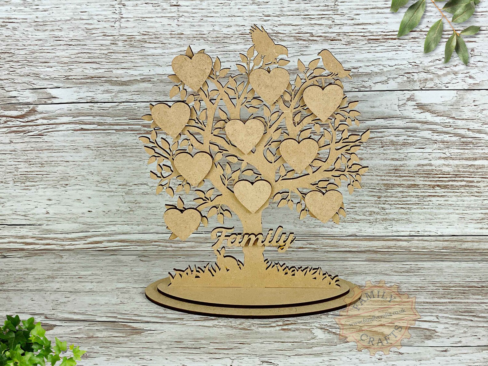 Freestanding Family Tree Kit With Birds and a Rabbit and 10 - Etsy