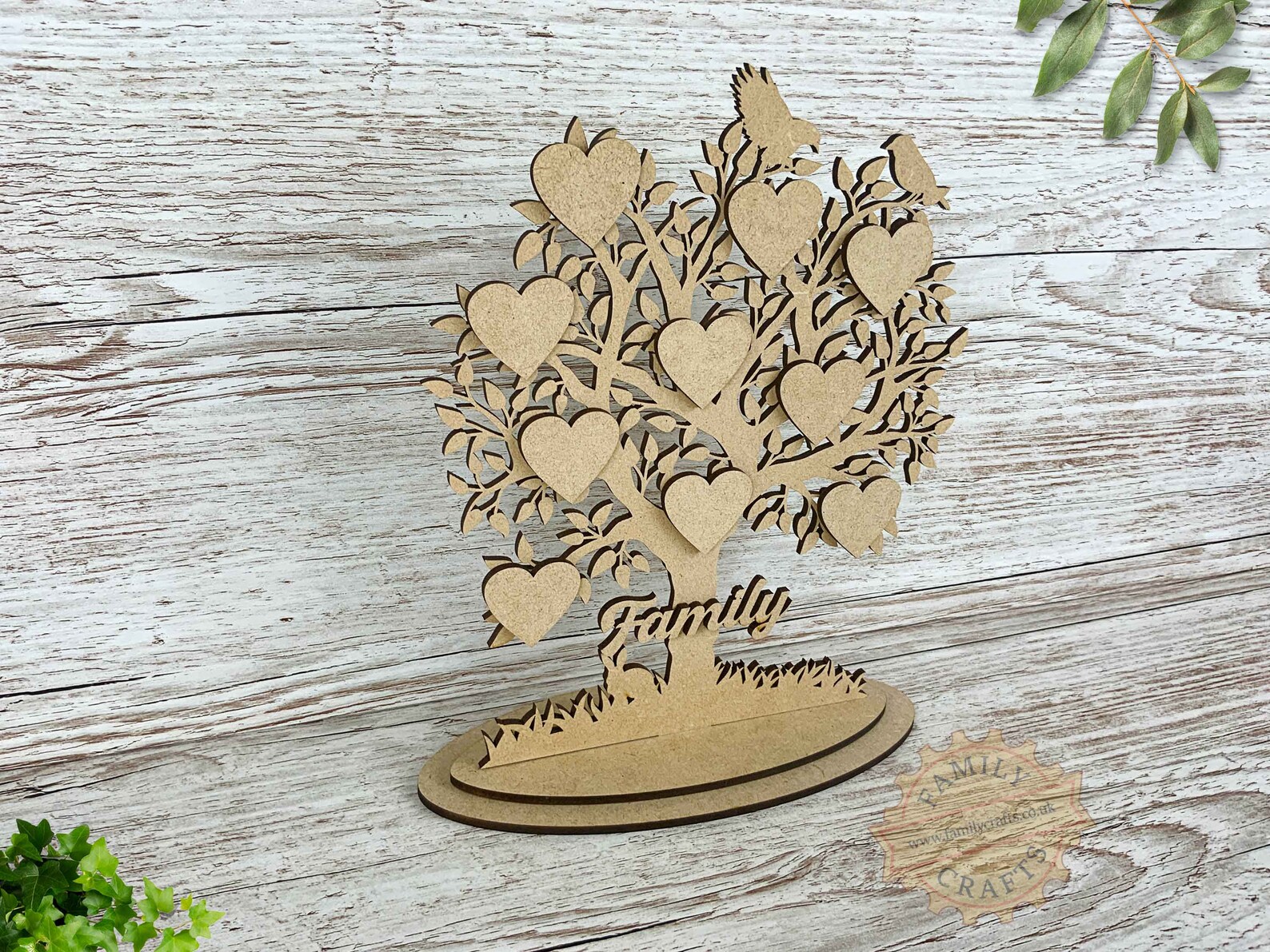Freestanding Family Tree Kit With Birds and a Rabbit and 10 - Etsy