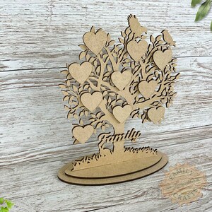 Freestanding Family Tree Kit With Birds and a Rabbit and 10 Hearts ...