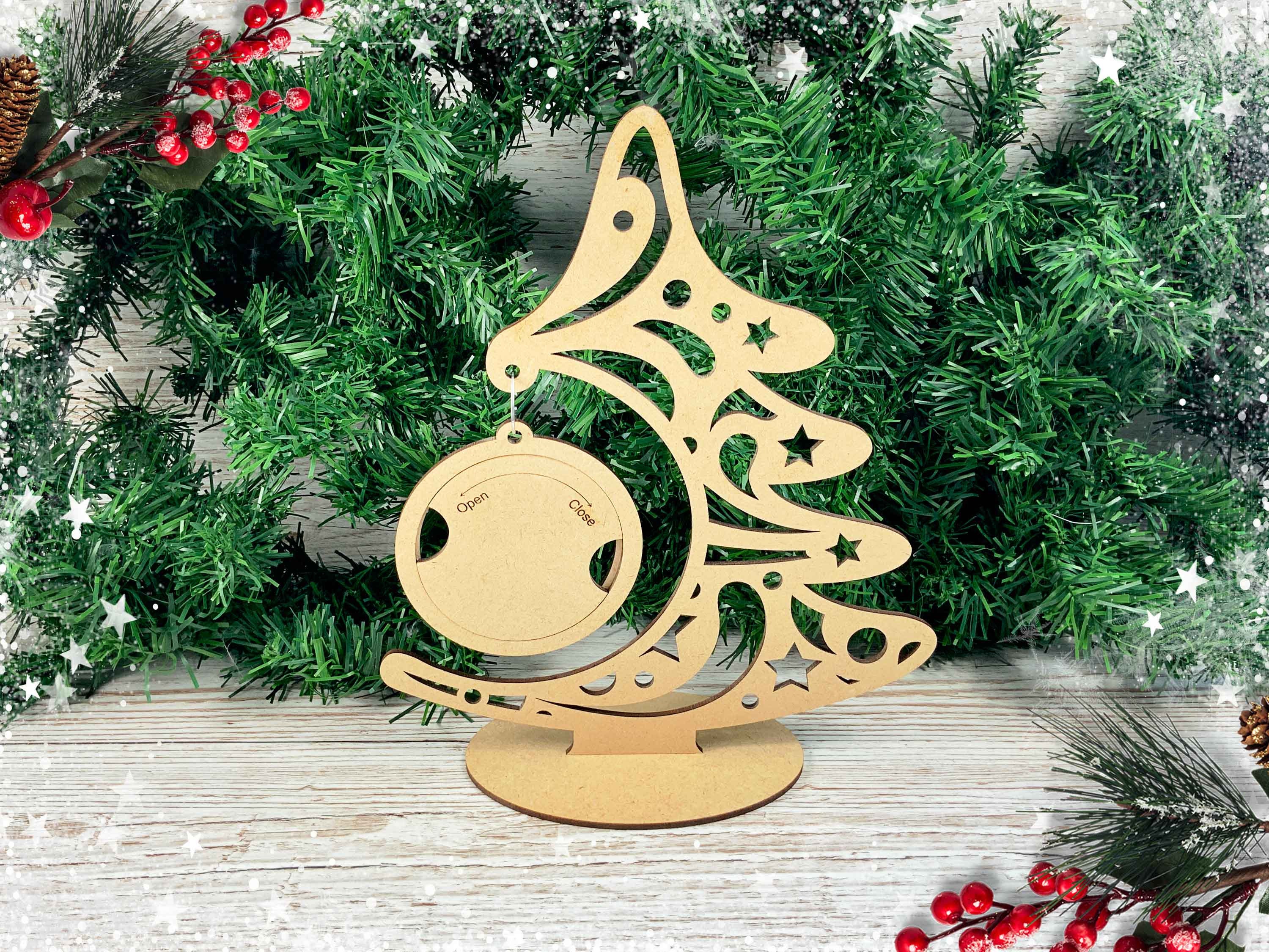 MDF Christmas Bauble Tree with Photo Frame Festive Christmas | Etsy