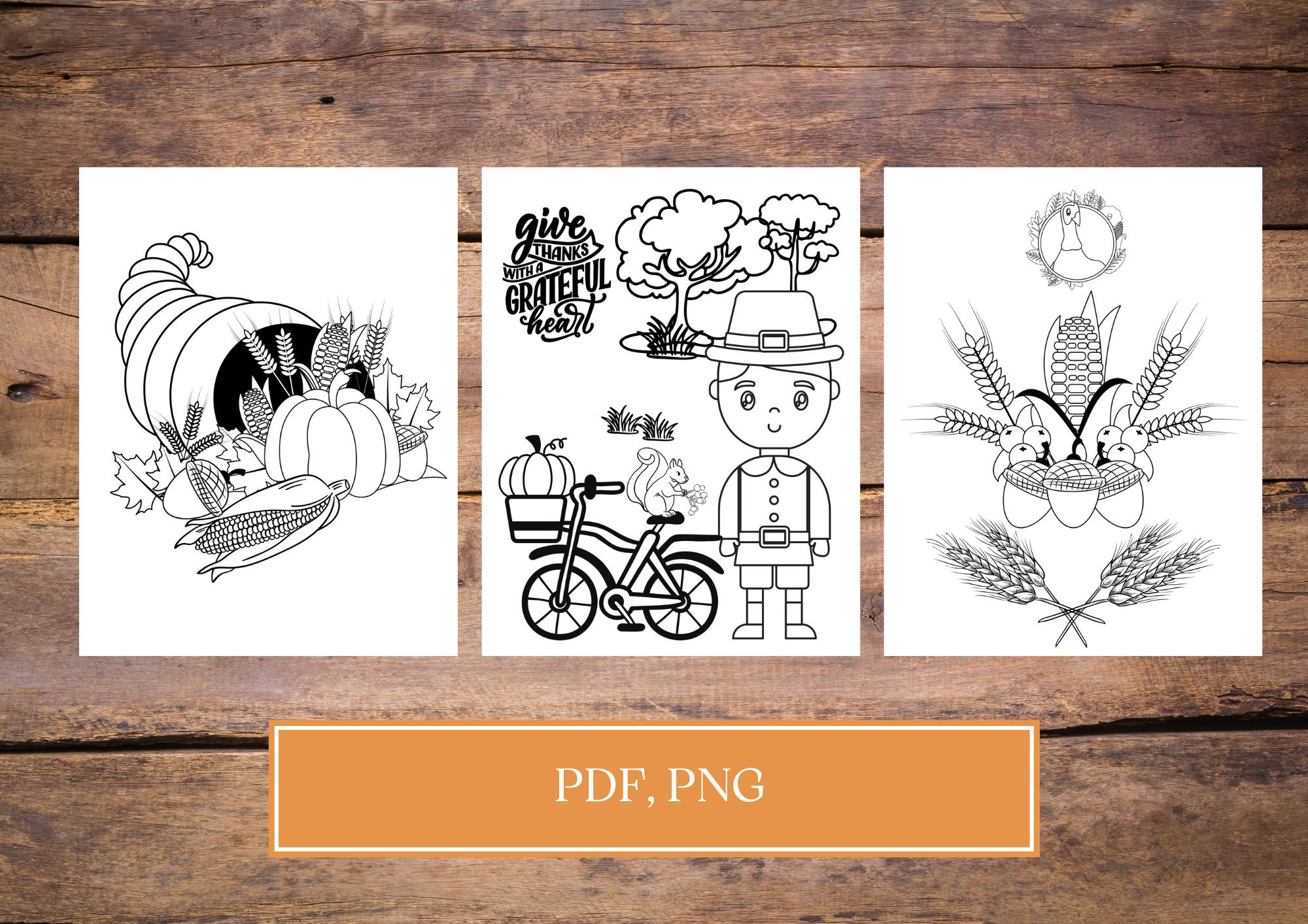 Thanksgiving Coloring Book Printable Thanksgiving Coloring - Etsy