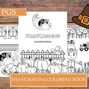 Thanksgiving Coloring Book Printable Thanksgiving Coloring - Etsy