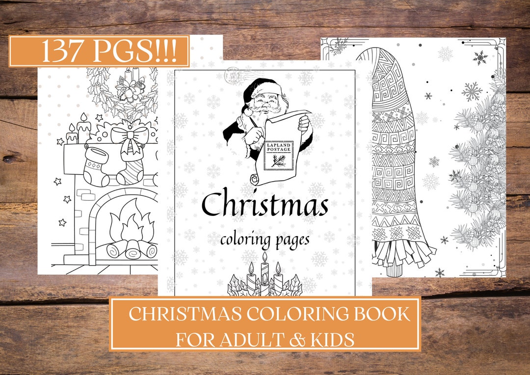 Christmas Coloring Book, 137 Printable Christmas Coloring Pages, Adult ...