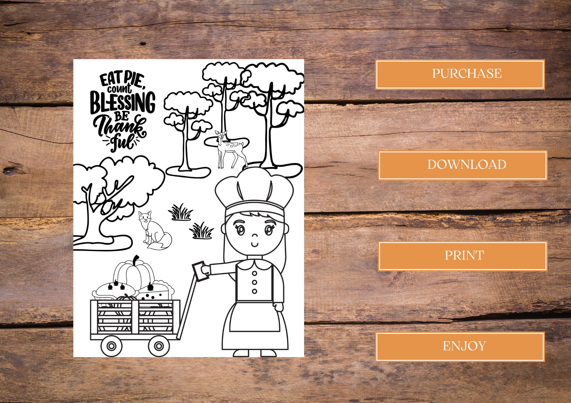 Thanksgiving Coloring Book Printable Thanksgiving Coloring - Etsy