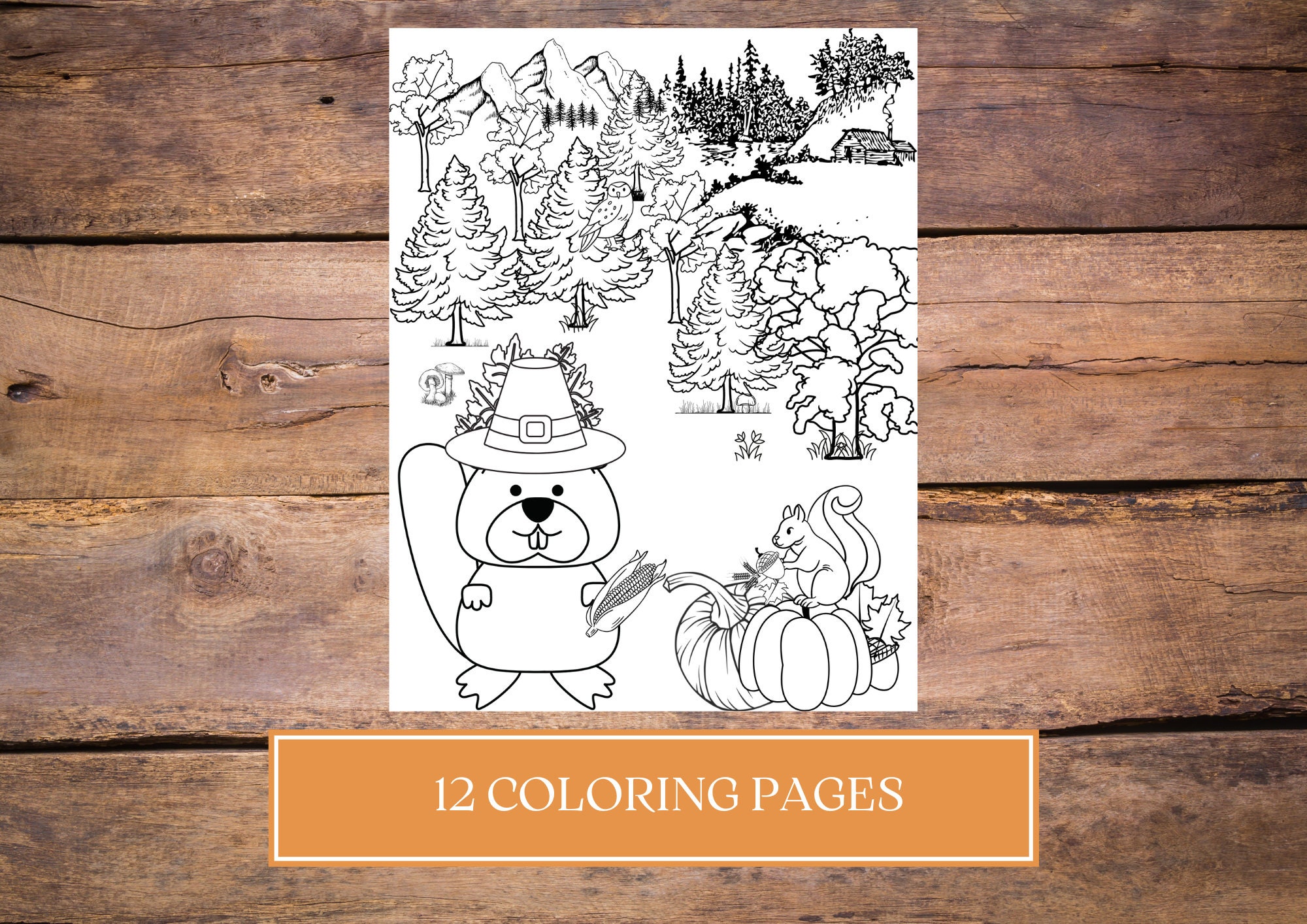 Thanksgiving Coloring Book Printable Thanksgiving Coloring - Etsy