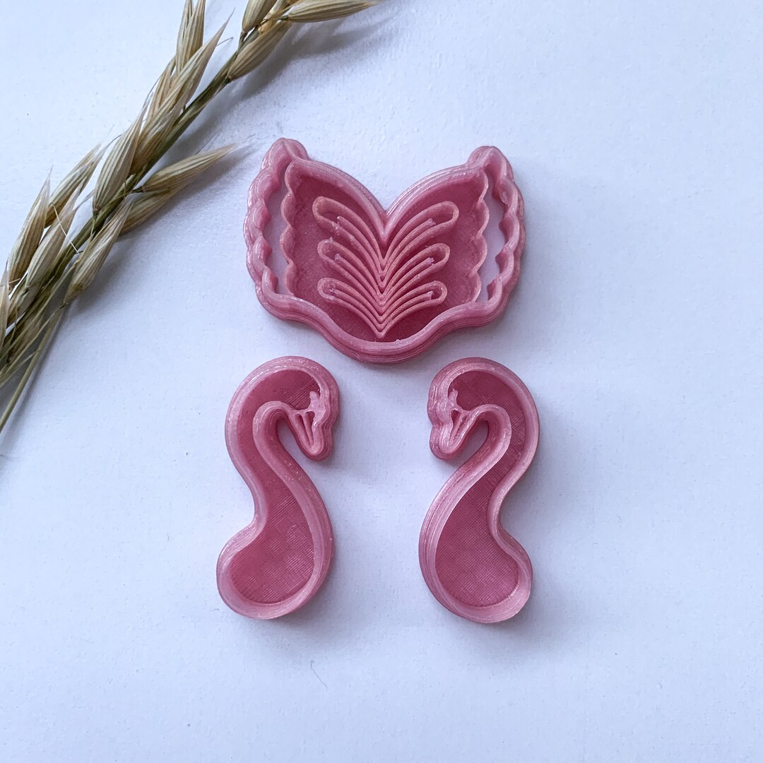 Mirrored Swan Clay Cutter Set, 3D Printed Clay Cutters, Shape Clay ...