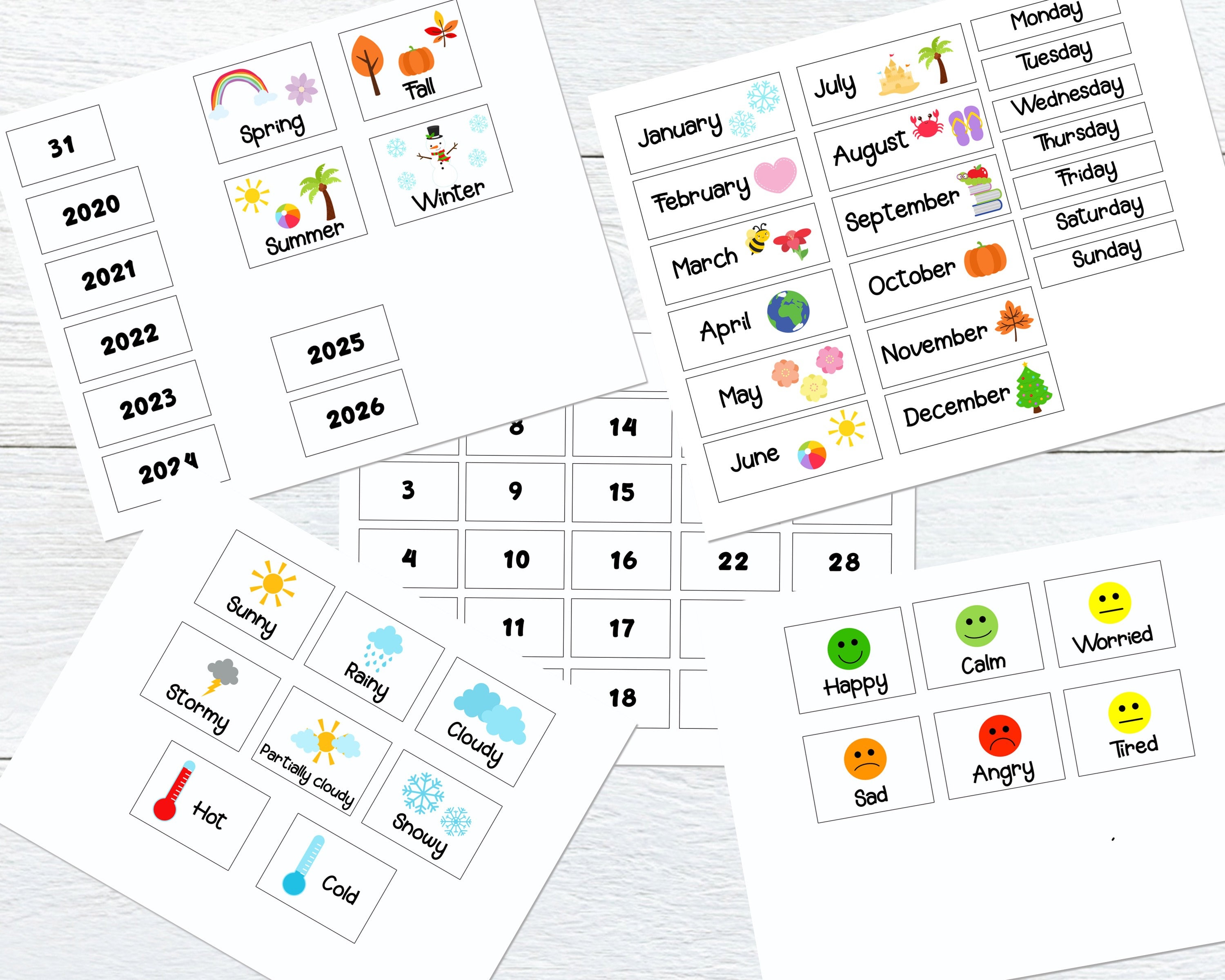 Kids Daily Calendar, Kids Morning Board, Montessori Calendar, Preschool ...