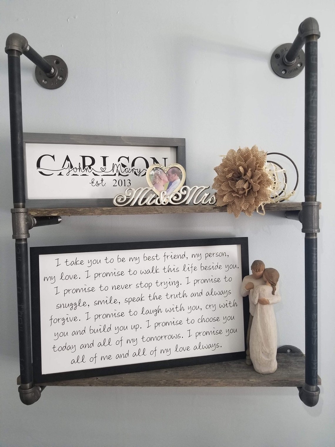 Vow Sign With Frame-couples-cute-large-with Trim-love-digital - Etsy